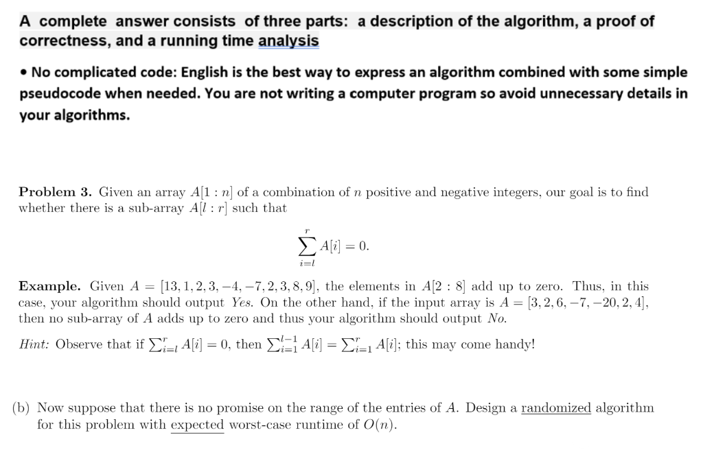 Solved A complete answer consists of three parts: a | Chegg.com