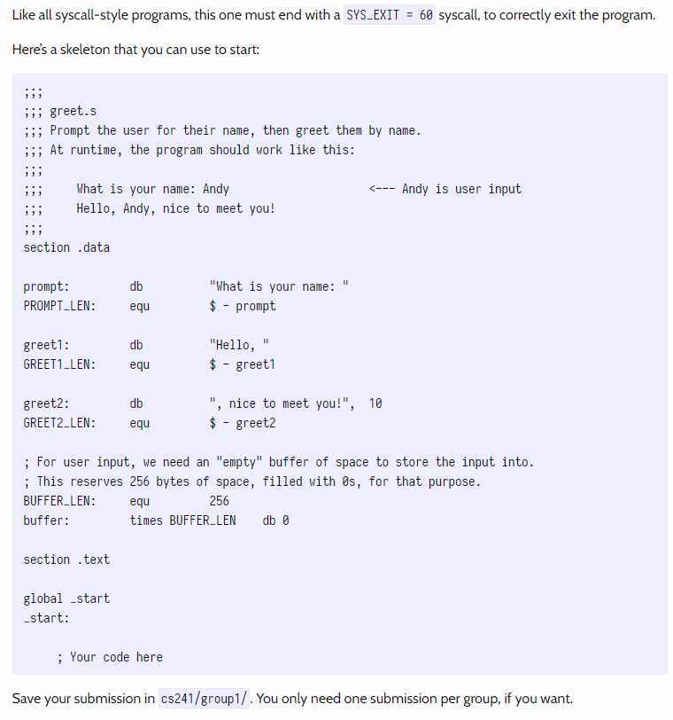 Assignment 1: Syscall input and output Home This | Chegg.com