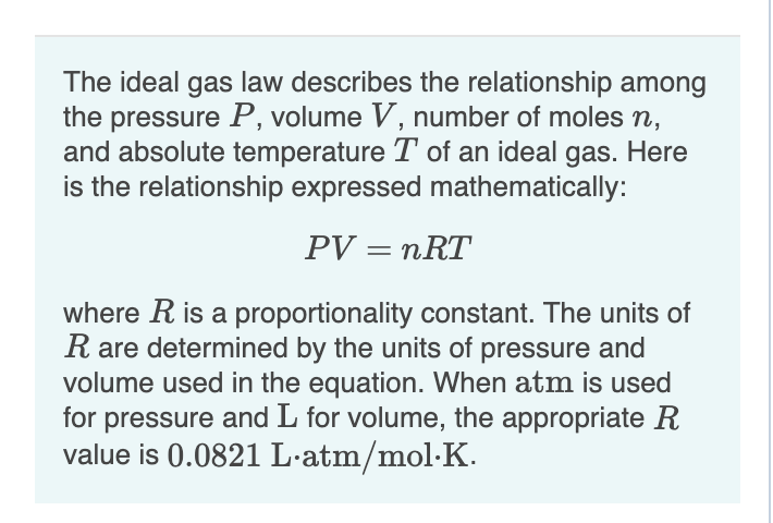 Solved The ideal gas law describes the relationship among | Chegg.com