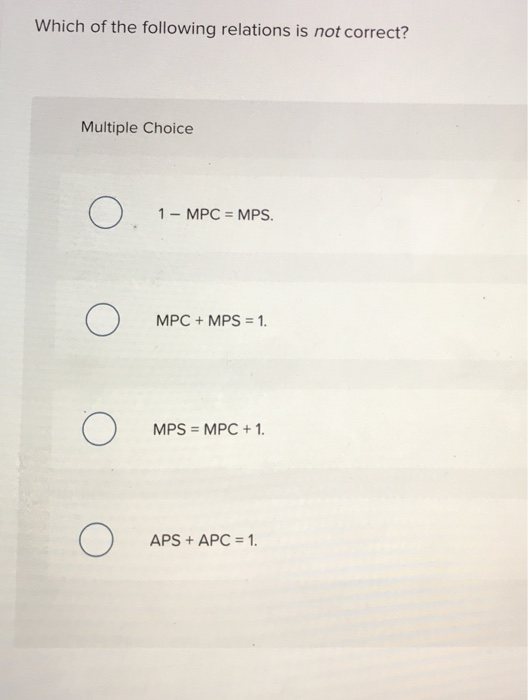 Solved Which of the following relations is not correct? | Chegg.com