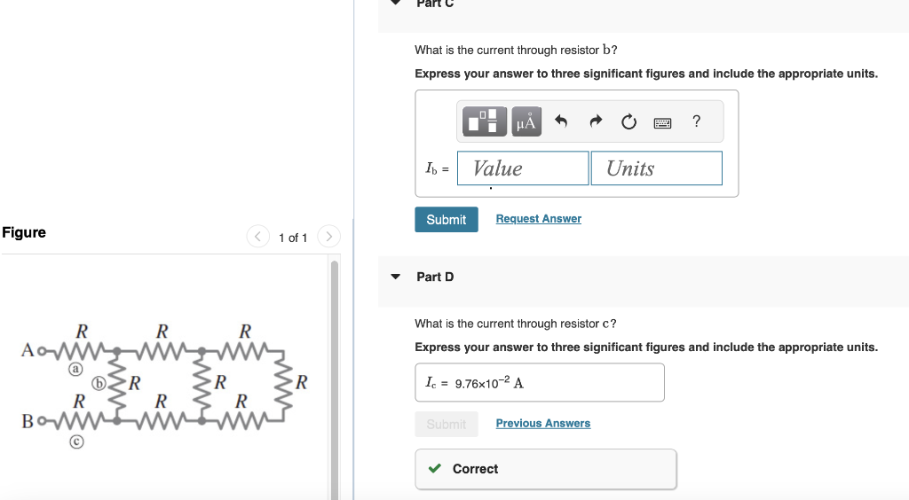 Solved What is the current through resistor b ? Express your | Chegg.com
