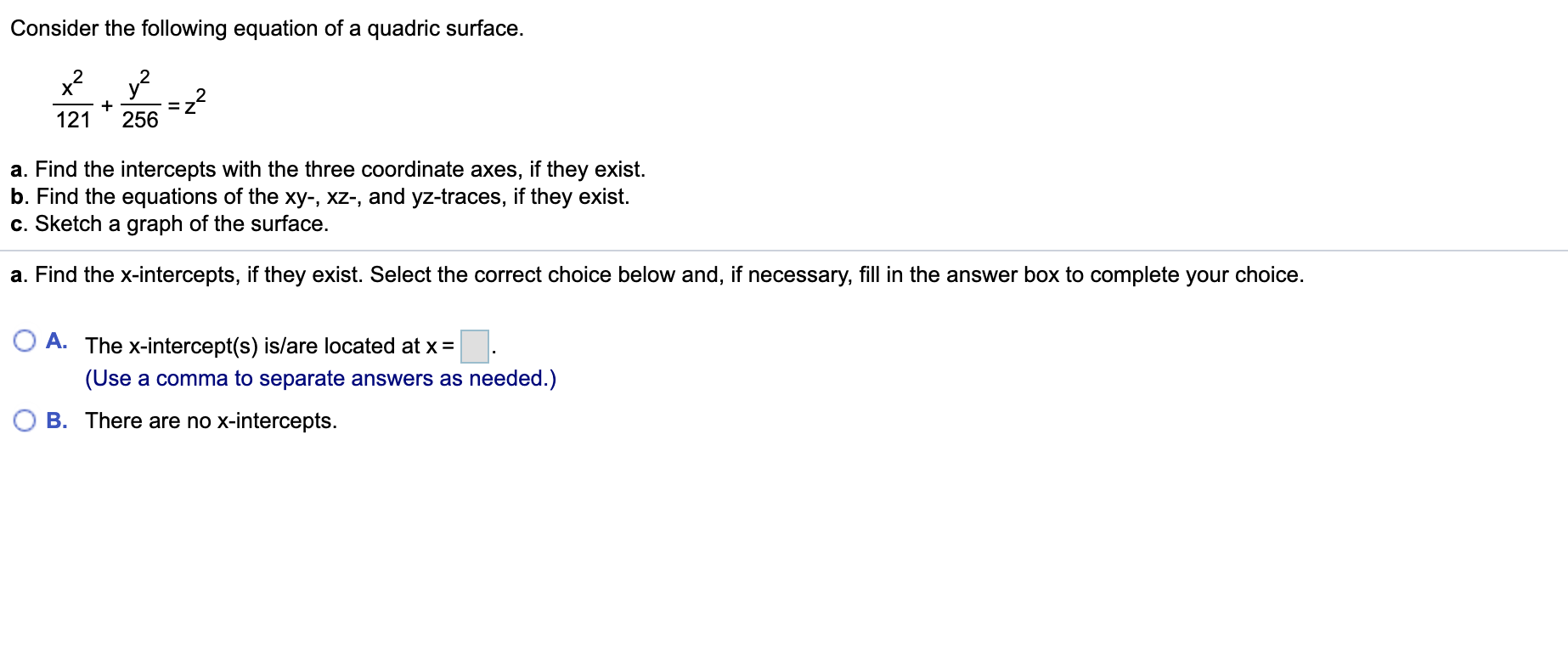 Solved Consider the following equation of a quadric surface. | Chegg.com