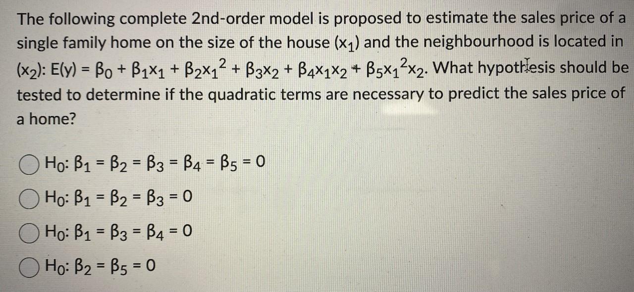 Solved The following complete 2nd-order model is proposed to | Chegg.com
