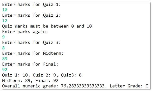 Solved Write a grading program for a class with the | Chegg.com