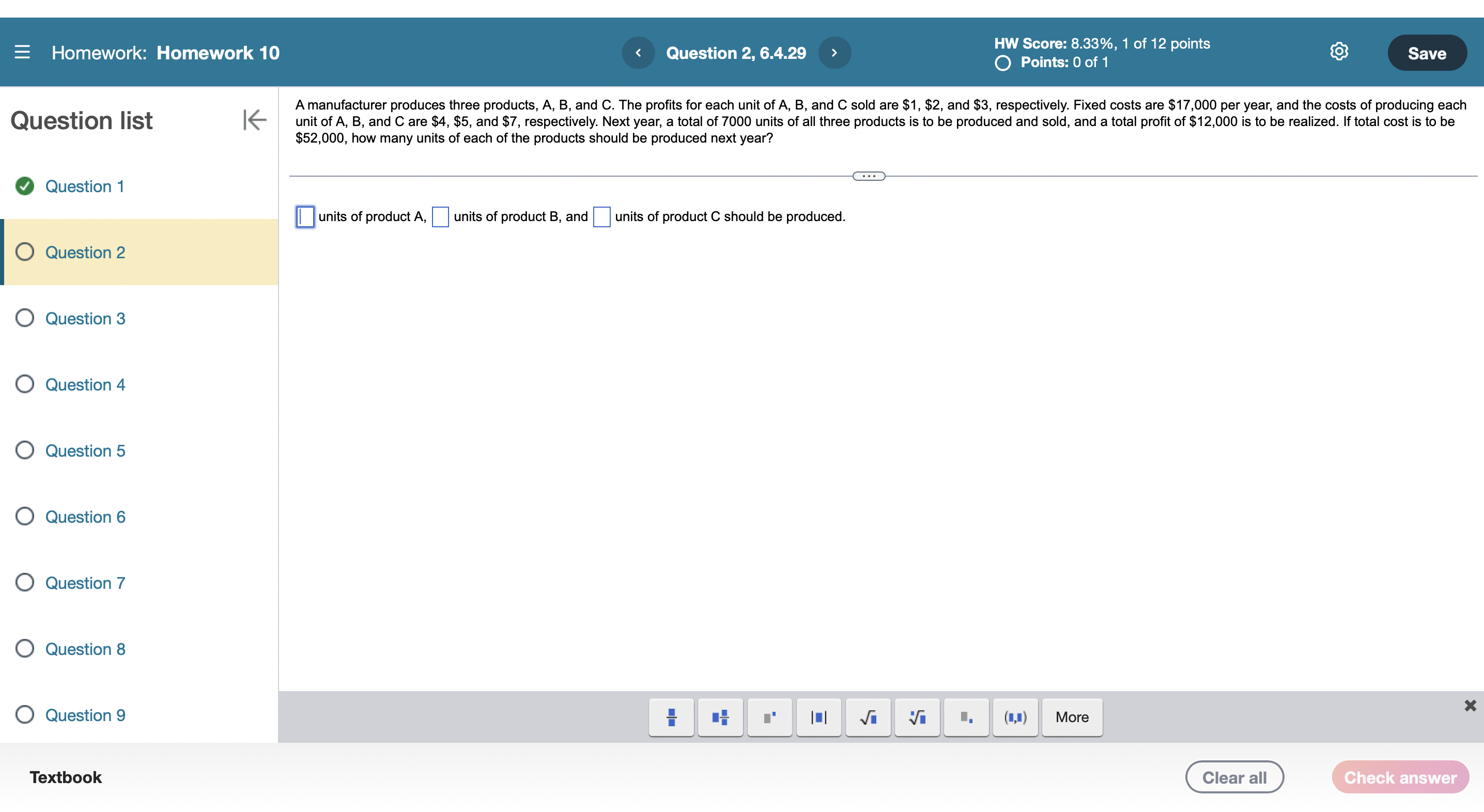 Solved restion list $52,000, how many units of each of the | Chegg.com