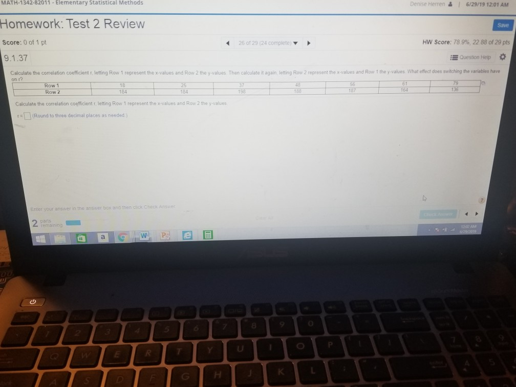 Solved MATH-1342-82011- Elementary Statistical Methods | Chegg.com