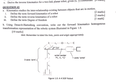 Solved c. Derive the inverse kinematics for a two-link | Chegg.com