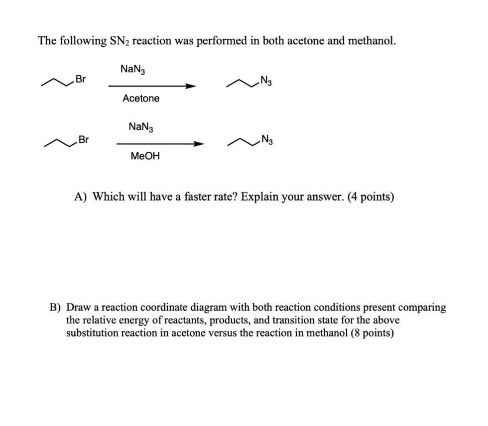 Solved The following SN2 reaction was performed in both | Chegg.com
