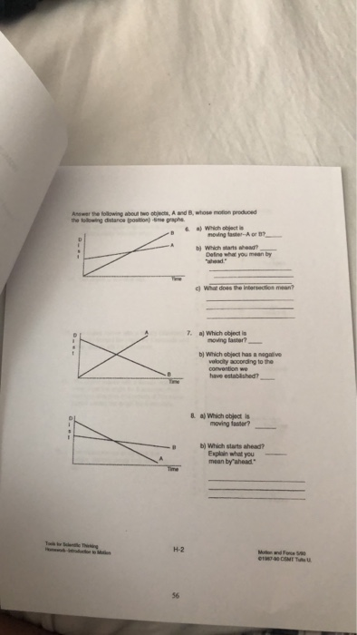 Solved Name Lab Partner(s) HOMEWORK: INTRODUCTION TO MOTION | Chegg.com