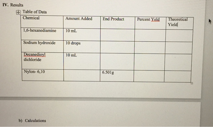 Organic Chemistry II Lab. Help on finding the | Chegg.com