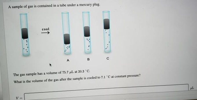 Solved A sample of gas is contained in a tube under a | Chegg.com