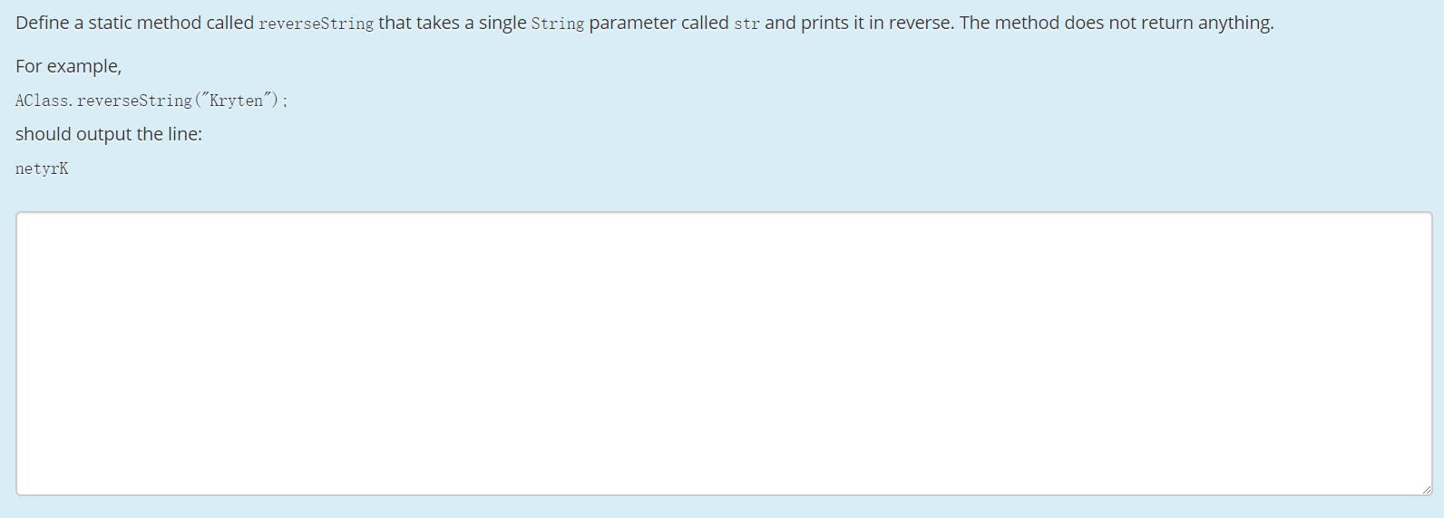 Solved Define A Static Method Called Reversestring That 8463