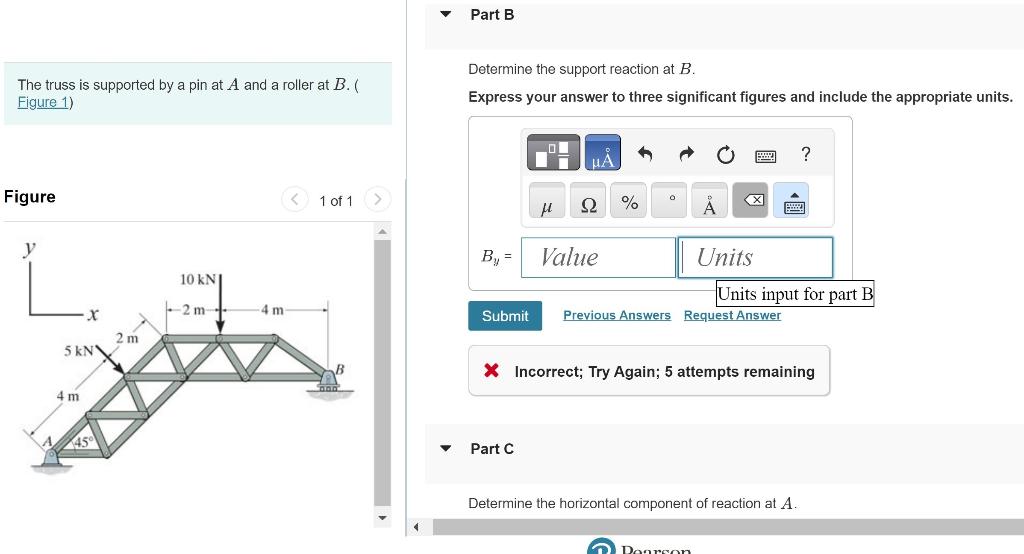 Solved Determine the support reaction at B. The truss is | Chegg.com
