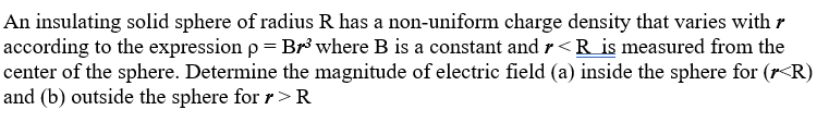 Solved An insulating solid sphere of radius R has a | Chegg.com