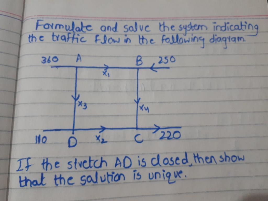 Solved Formulate and solve the system indicating the traffic | Chegg.com