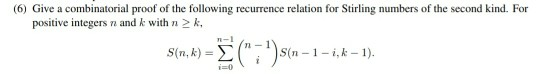 Solved (6) Give a combinatorial proof of the following | Chegg.com