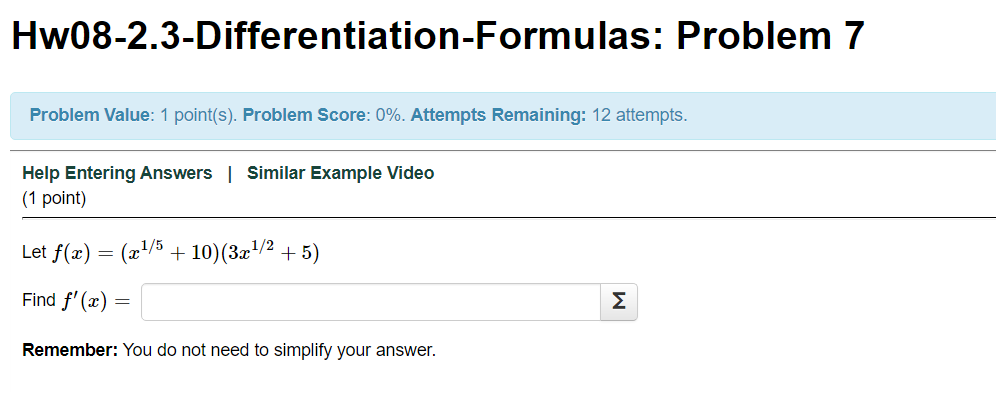 Solved Hw08-2.3-Differentiation-Formulas: Problem 5 Problem | Chegg.com