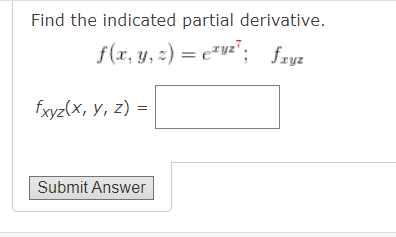 Solved Find the indicated partial derivative. | Chegg.com