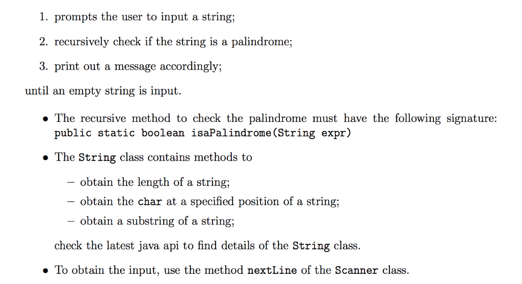 Solved Recursive method for recognizing a palindrome in | Chegg.com Solved Recursive method for recognizing a palindrome in | Chegg.com