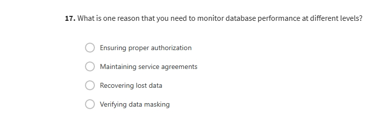 Solved What is one reason that you need to monitor database | Chegg.com