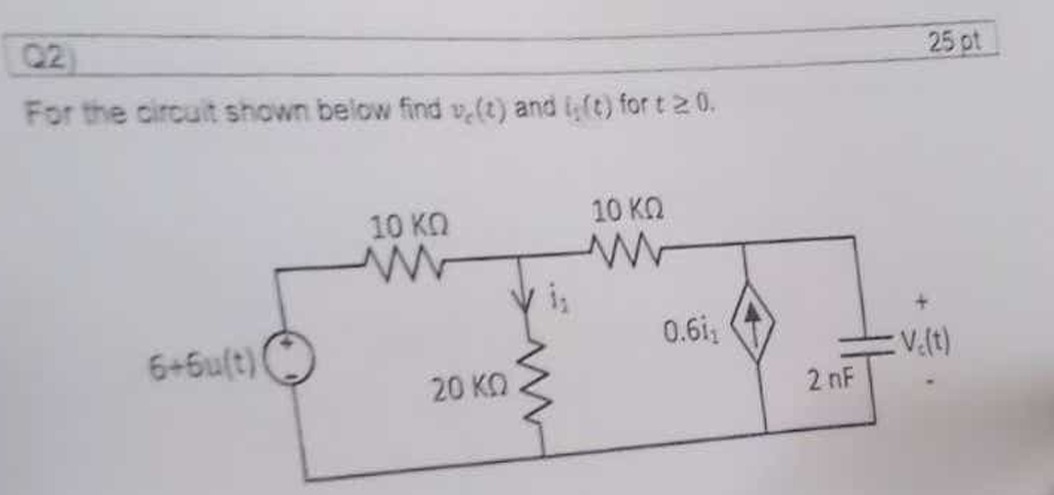 Solved Q2For the circuit shown below find vc(t) ﻿and if(t) | Chegg.com