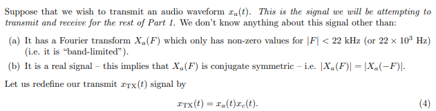 Solved Suppose That We Wish To Transmit An Audio Waveform