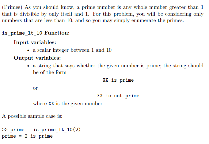 Solved (Primes) As you should know, a prime number is any | Chegg.com