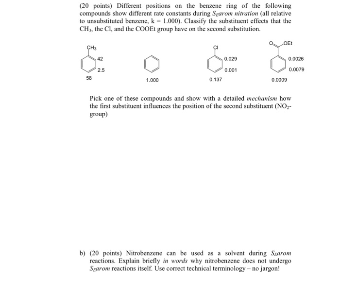 Solved Different positions on the benzene ring of the | Chegg.com
