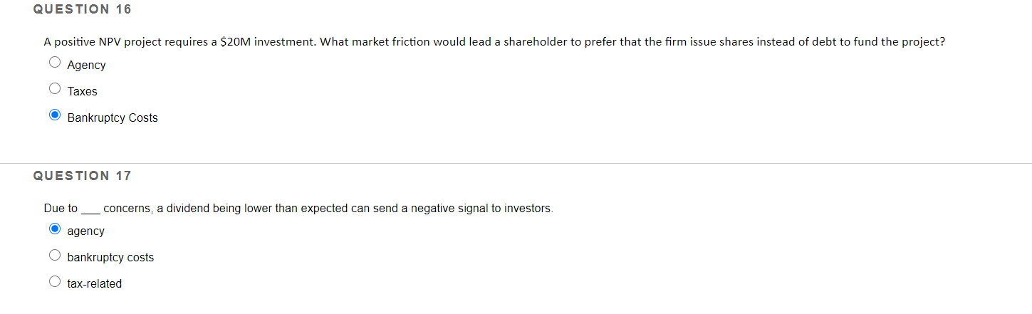 Solved QUESTION 16 A positive NPV project requires a $20M | Chegg.com