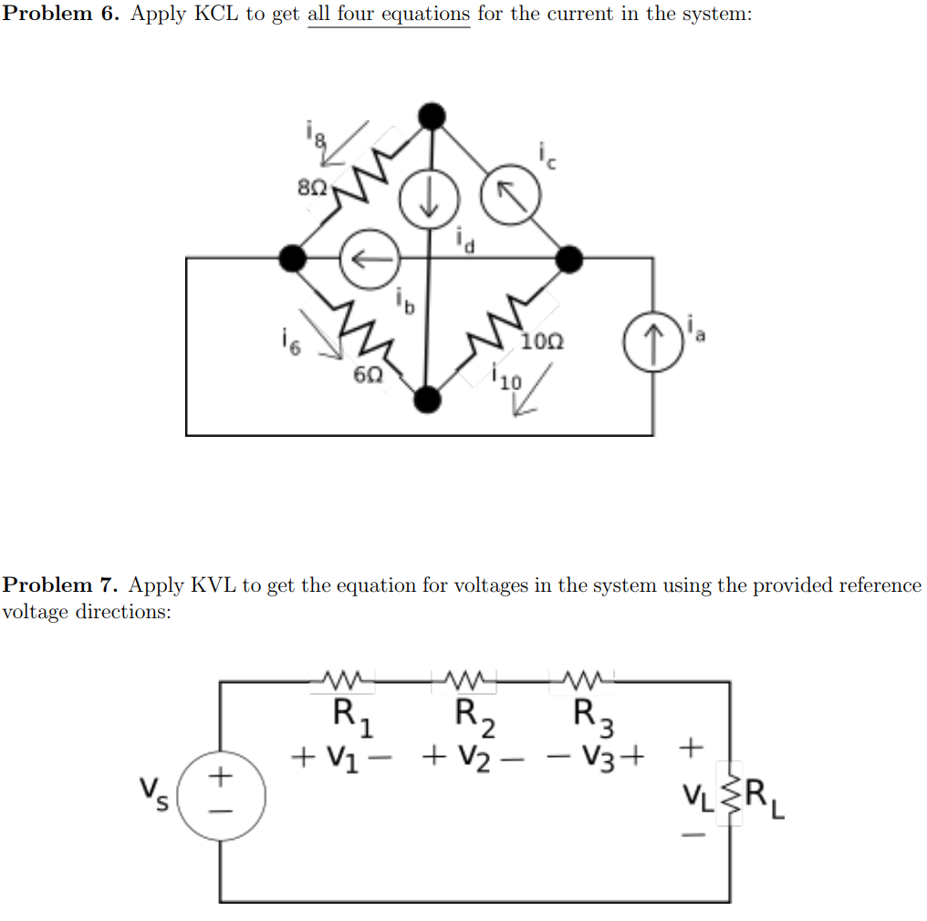Solved Problem 6. Apply KCL to get all four equations for | Chegg.com