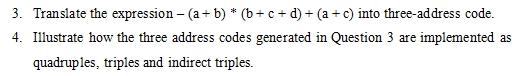 Solved 3. Translate the expression - (a+b) * (b+c+d) + (a + | Chegg.com