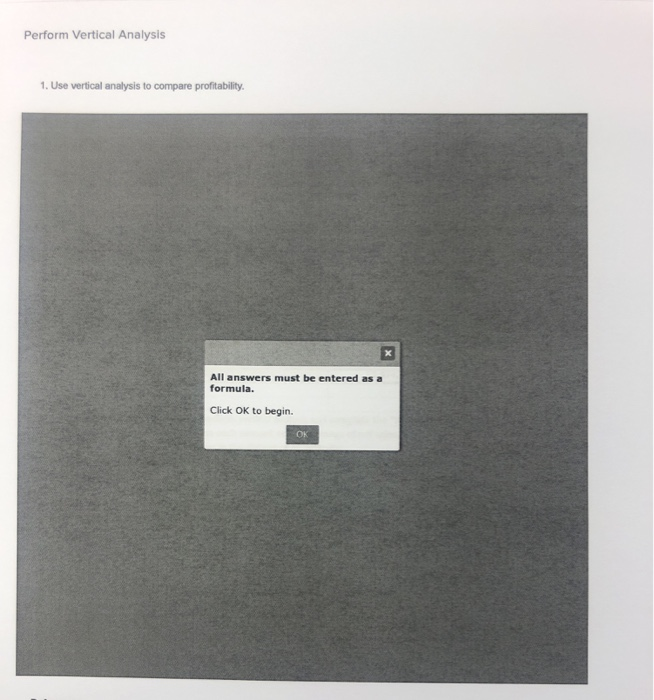 Solved Perform Vertical Analysis 1. Use vertical analysis to | Chegg.com