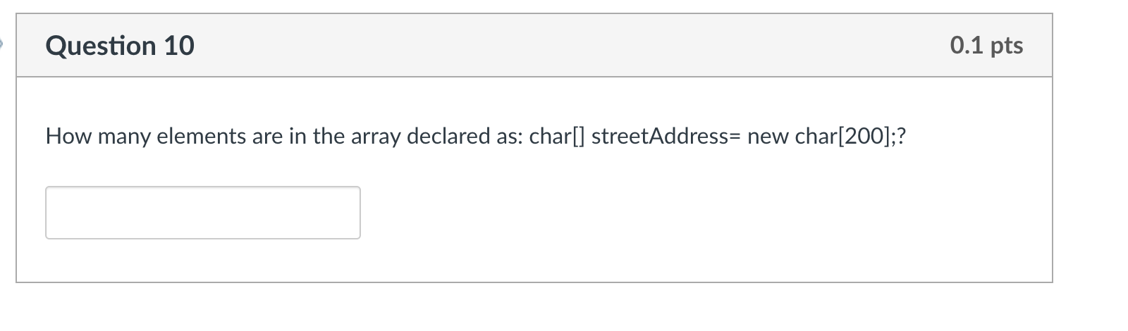 Solved Question 10 0.1 pts How many elements are in the | Chegg.com