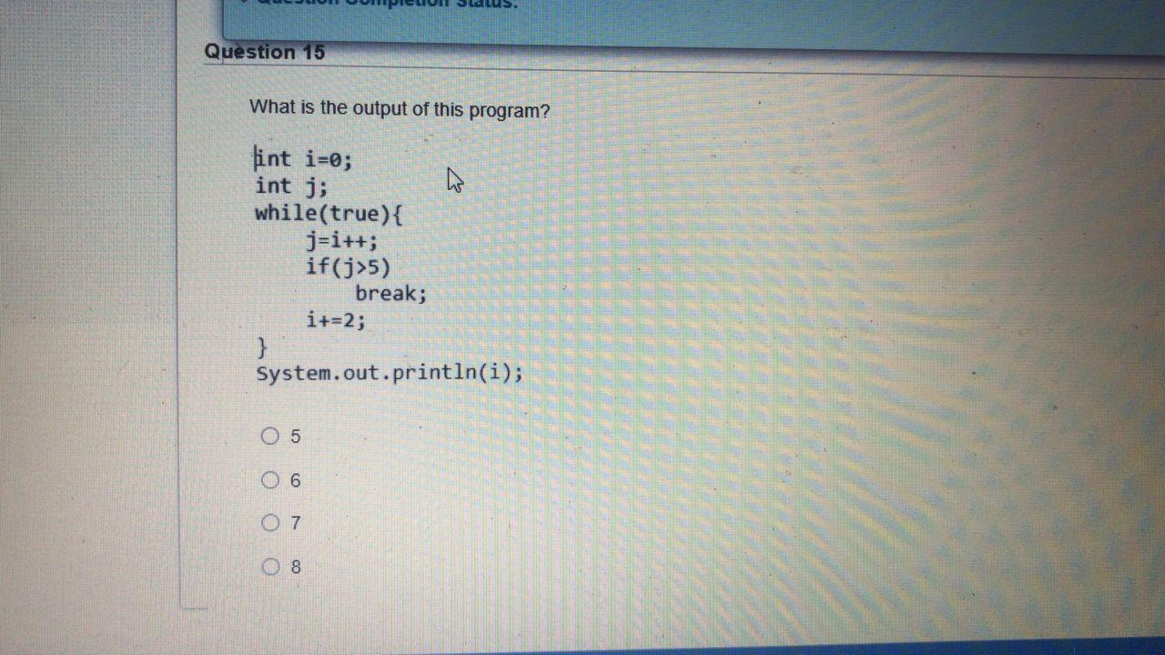Solved Question 15 What is the output of this program? fint | Chegg.com