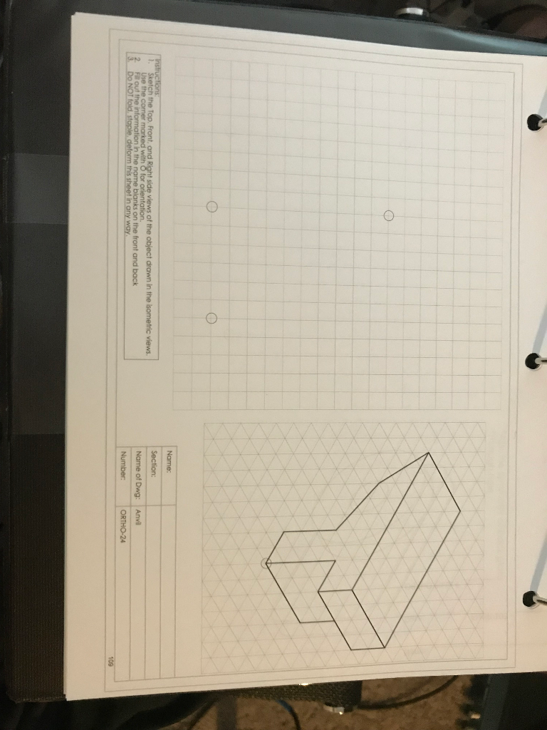 Solved Sketch the top, front, and right side views of the | Chegg.com