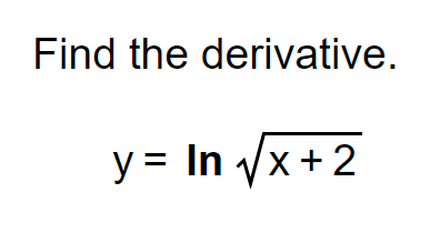 Solved Find the derivative of the function. u=4ln(8−9x)4Find | Chegg.com