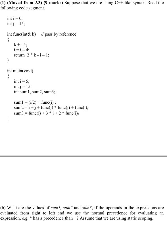 Solved (1) (Moved from A3) (9 marks) Suppose that we are | Chegg.com