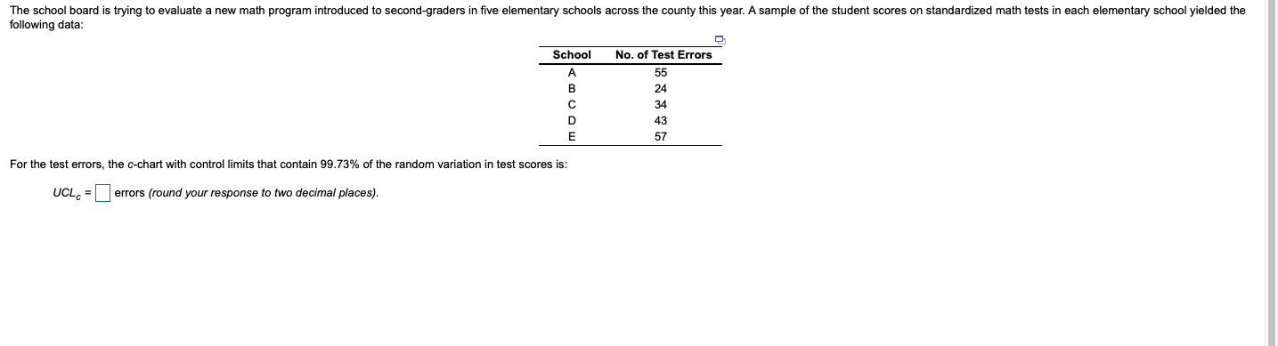 Solved The school board is trying to evaluate a new math | Chegg.com