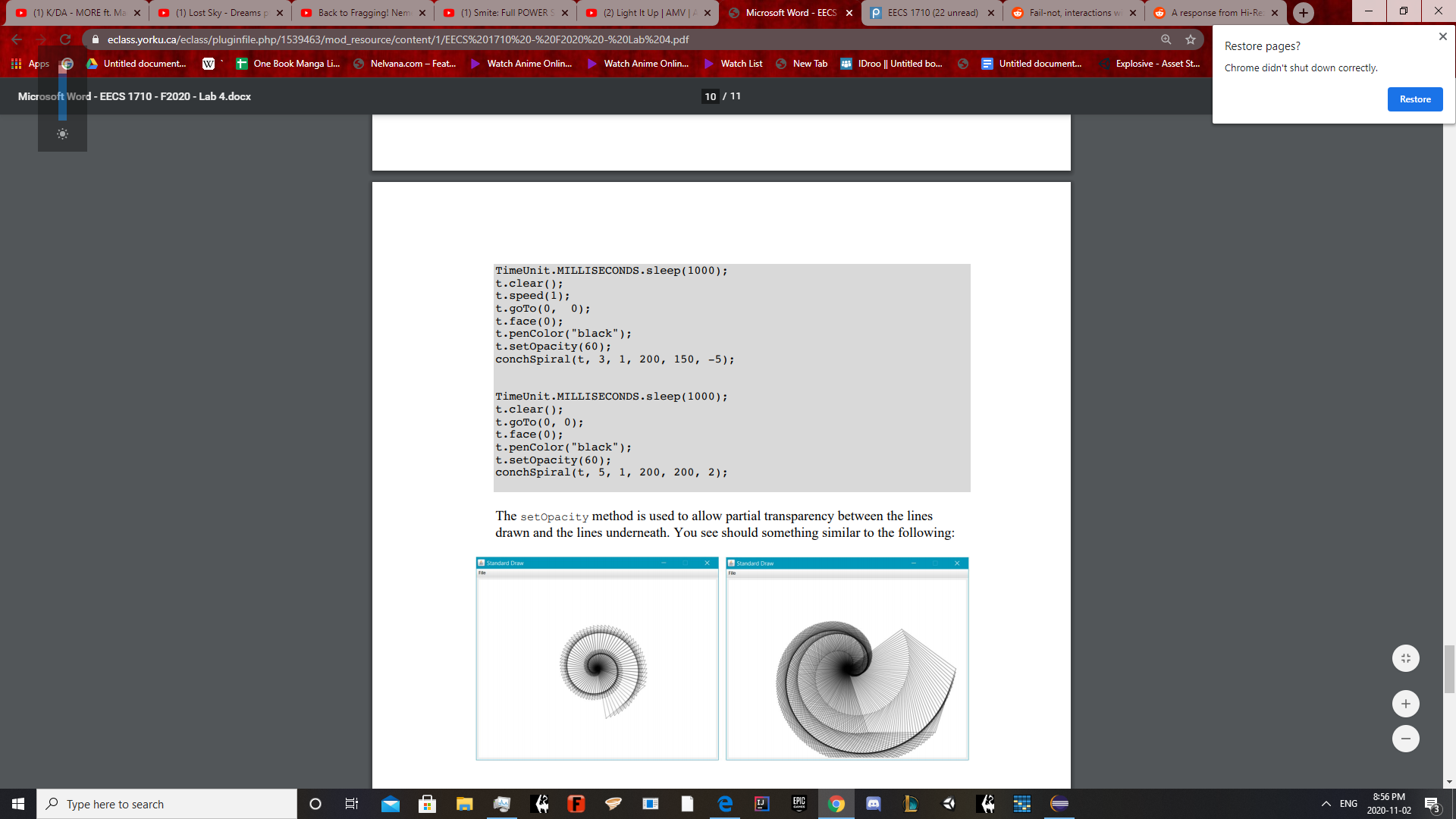 Solved Java: Turtle Class creating a spiral I would like | Chegg.com