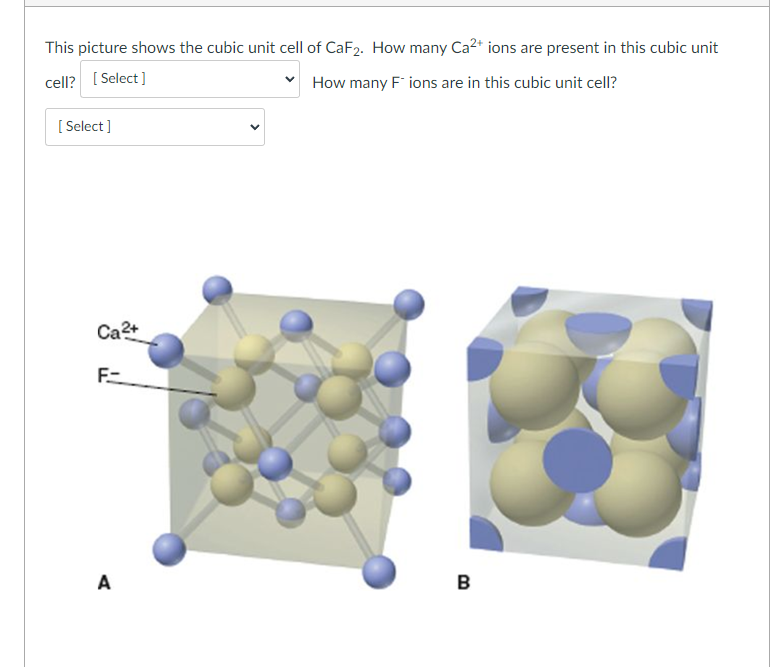 Solved This picture shows the cubic unit cell of CaF2. How | Chegg.com