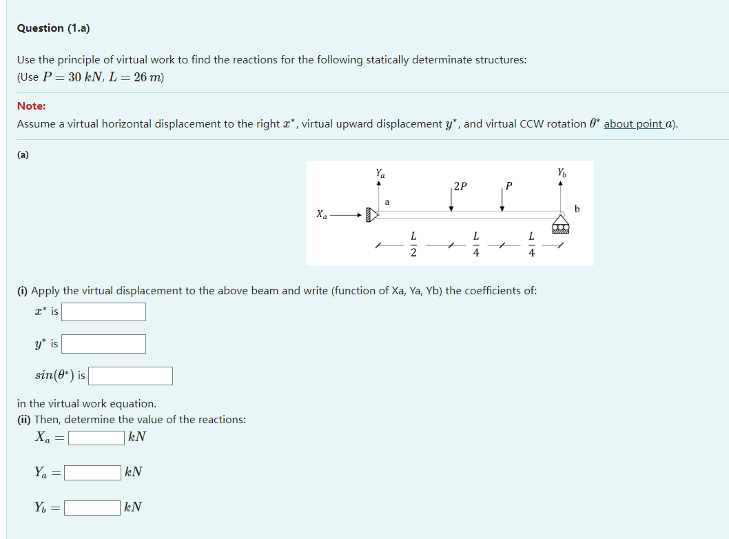 Solved Use the principle of virtual work to find the | Chegg.com
