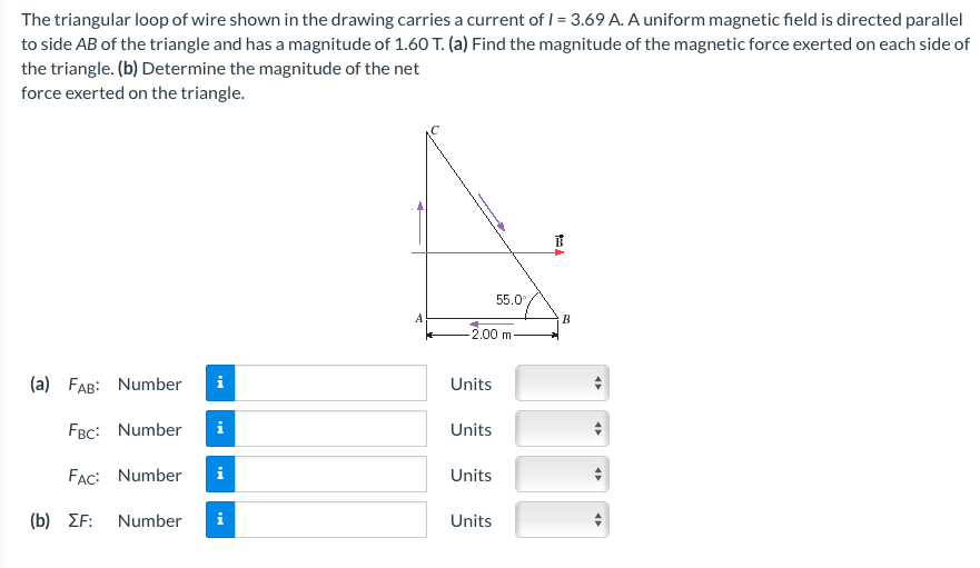 Solved The triangular loop of wire shown in the drawing | Chegg.com