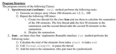 Program Structure The program consists of the | Chegg.com