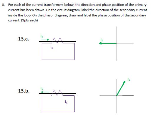 Solved 3. For each of the current transformers below, the | Chegg.com