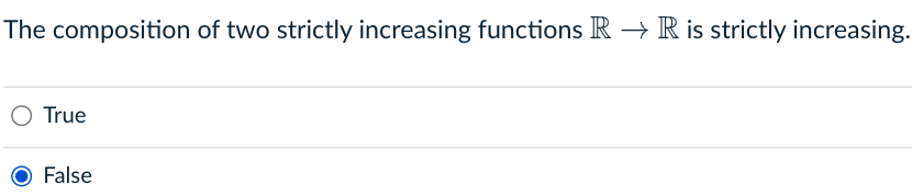 Solved The composition of two strictly increasing functions | Chegg.com