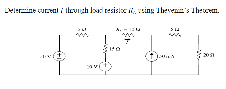 Solved Determine current I through load resistor RL using | Chegg.com