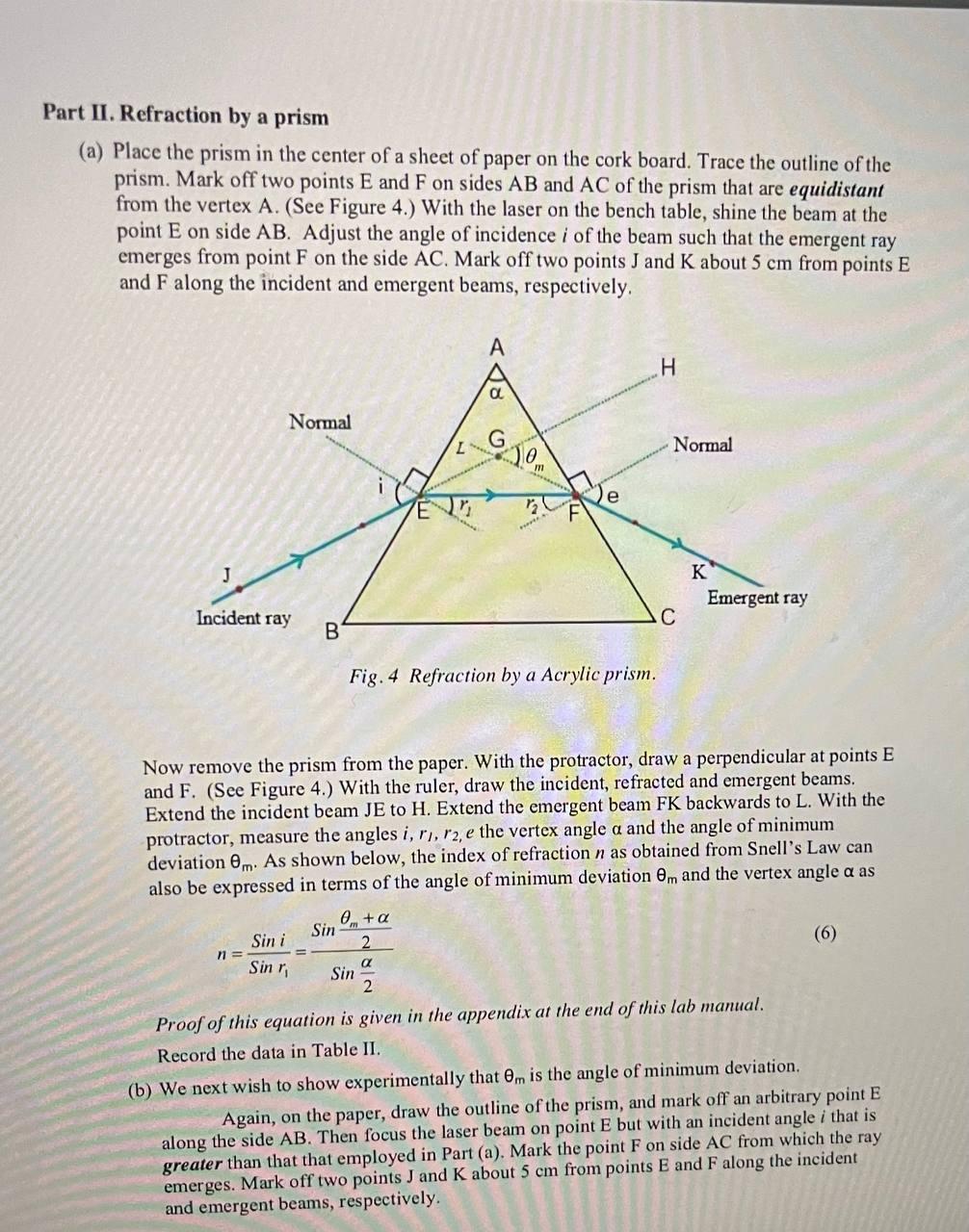 Solved REFRACTION Purpose a. To study the refraction of | Chegg.com