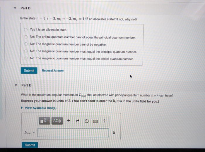 Solved Rules for Orbital Angular Momentum Constants Periodic | Chegg.com