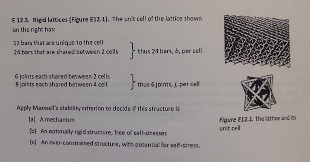 E 12.3. Rigid lattices (Figure E12.1). The unit cell | Chegg.com