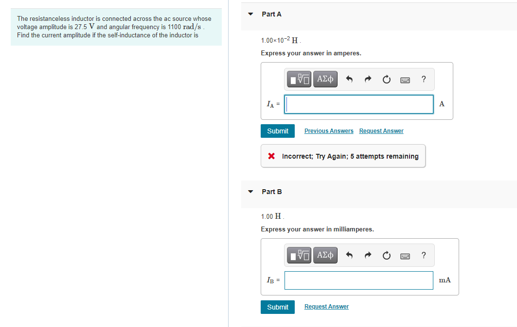 Solved Part 100 H. Express your answer in milliamperes. IVO | Chegg.com